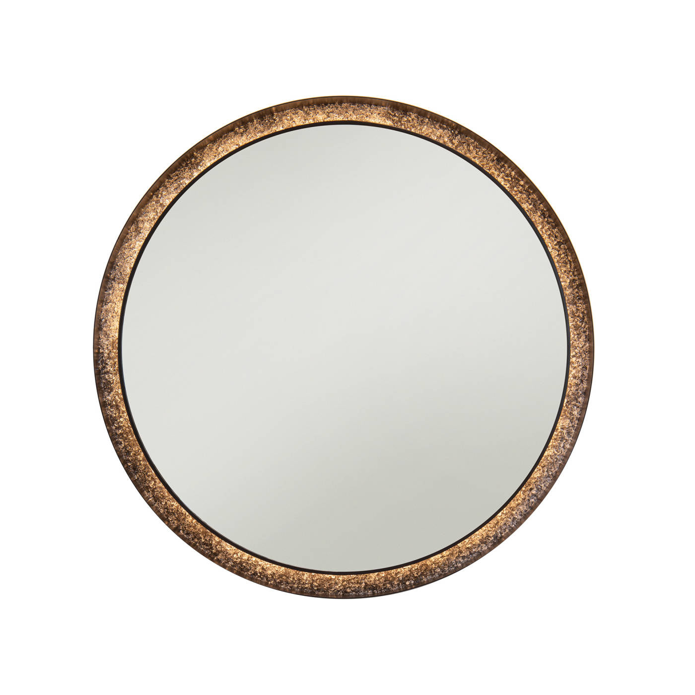 Savoy Floating Mirror Round Large, Aged Iron – J NELSON